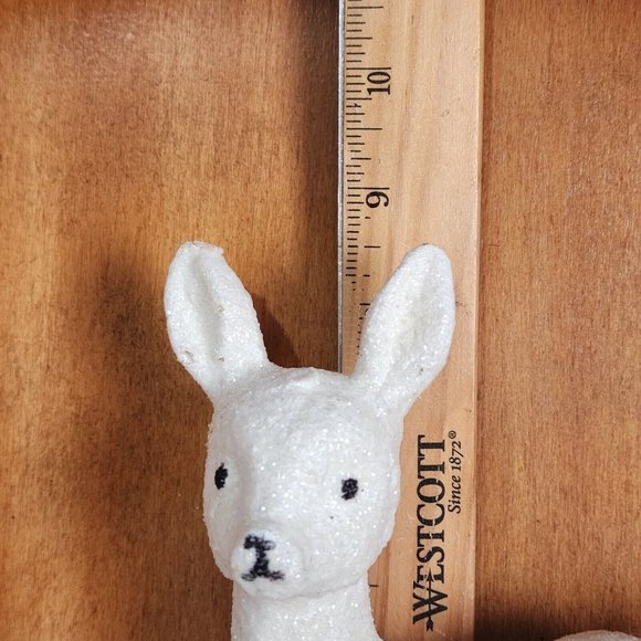 Ino Schaller Bayern | Holiday | 2 Snowy White Glittered Standing Deer ...